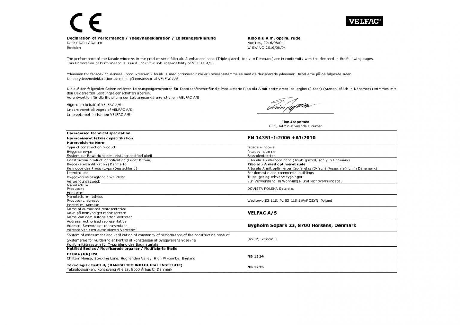Leistungserklärungen (DoP) – Skanlux GmbH